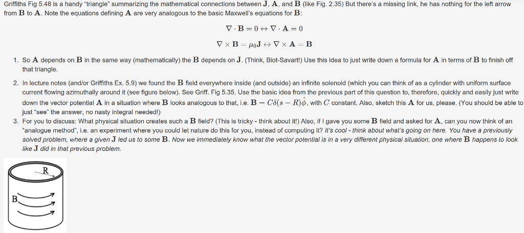 Solved Griffiths Fig 5.48 is a handy "triangle" summarizing | Chegg.com