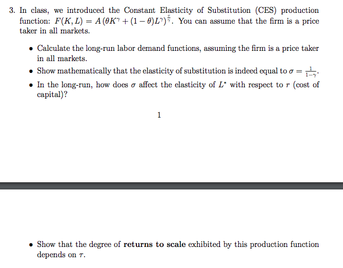 Elasticity Of Substitution