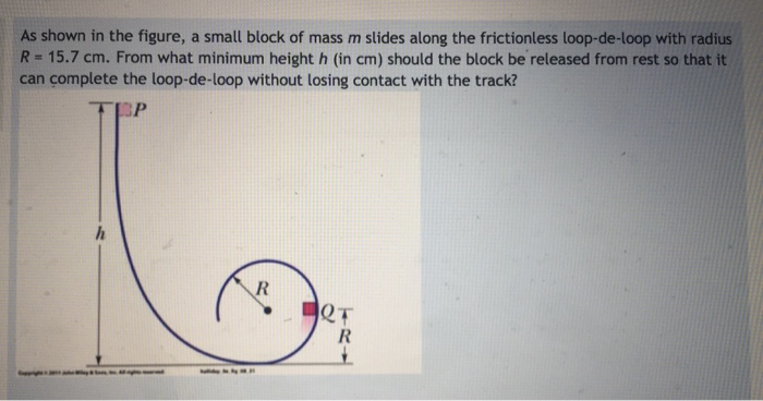 Solved As shown in the figure, a small block of mass m | Chegg.com