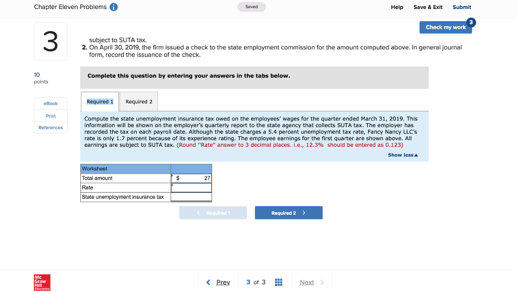 Solved Chapter Eleven Problems Help Save & Exit Submit Saved | Chegg.com