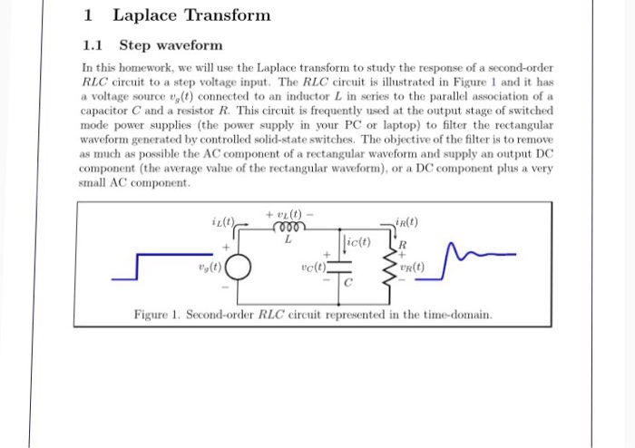 Solved Laplace transform of rlc circuit. Solve all problems | Chegg.com