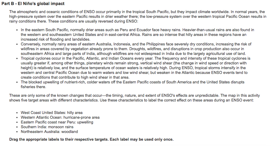 Solved Part B - El Niño's global impact The atmospheric and | Chegg.com