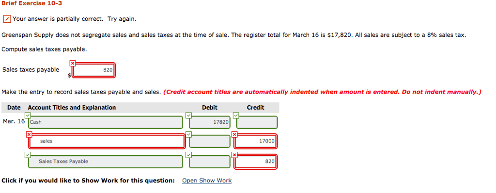 Solved Brief Exercise 10-3 Your answer is partially correct. | Chegg.com