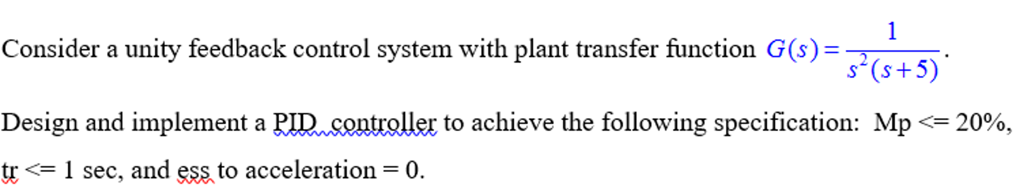 Consider a unity feedback control system with plant | Chegg.com