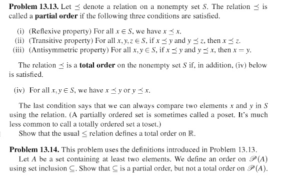 Solved Problem 13.13. Let denote a relation on a nonempty | Chegg.com