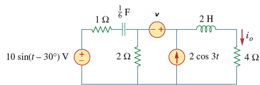Solved Determine the output current io in the circuit given | Chegg.com