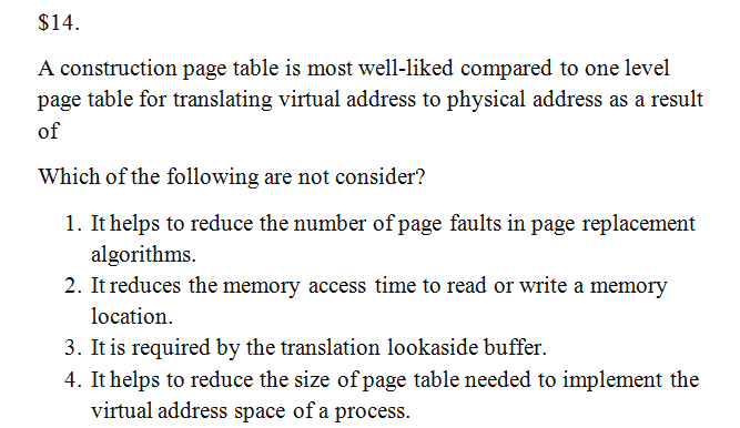 Solved A construction page table is most well-liked compared | Chegg.com
