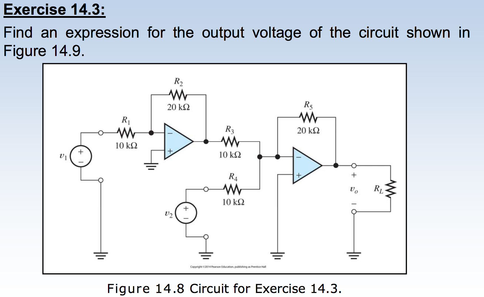 Solved Find An Expression For The Output Voltage Of The