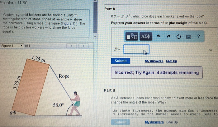 Solved Ancient pyramid builders are balancing a uniform | Chegg.com