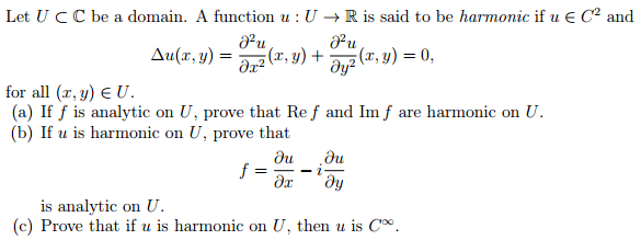 Solved Let U subset C be a domain. A function u: rightarrow | Chegg.com