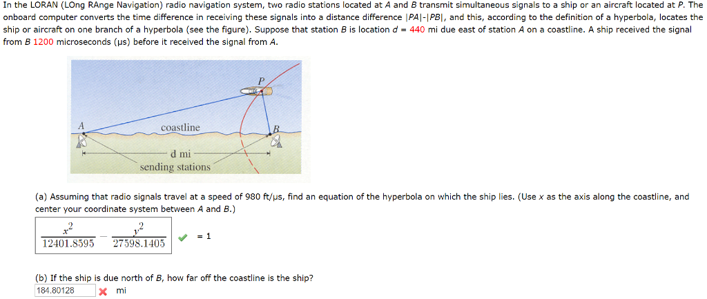 Solved In the LORAN (LOng RAnge Navigation) radio navigation | Chegg.com