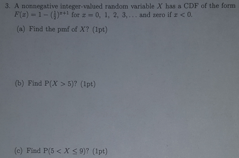 Solved A Nonnegative Integer Valued Random Variable X Has A 7830
