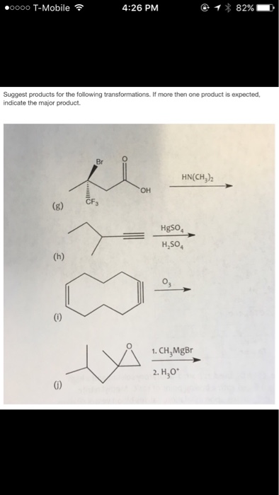 Solved Suggest products for the following transformations. | Chegg.com