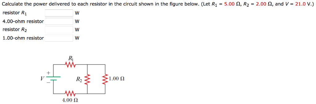 Solved Calculate the power delivered to each resistor in the | Chegg.com