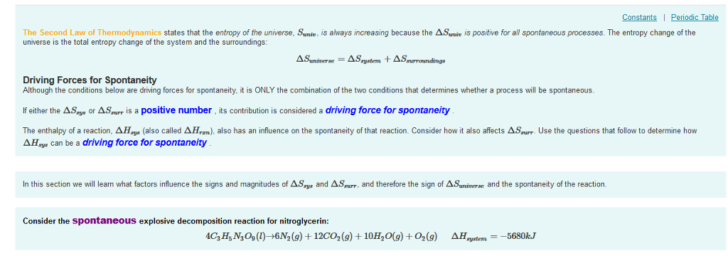 Solved Constants Periodic Table The Second Law of | Chegg.com