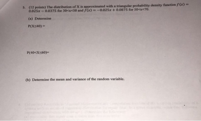 Solved The distribution of X is approximated with a | Chegg.com