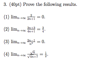 Solved: Prove The Following Results. Lim_n Rightarrow Infi... | Chegg.com