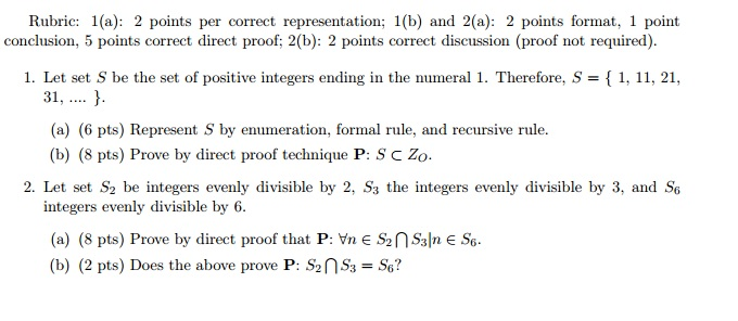 Solved Rubric: 1(a): 2 points per correct representation: | Chegg.com