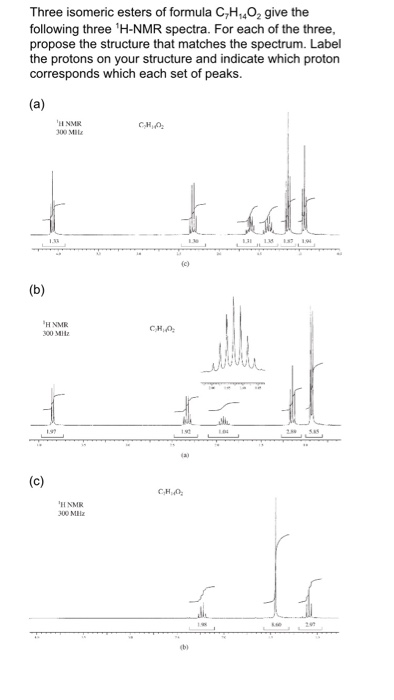 Solved Three isomeric esters of formula CTH1402 give the | Chegg.com