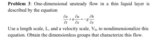 Solved One-dimensional unsteady flow in a thin liquid layer | Chegg.com