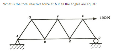 Solved What is the total reactive force at A if all the | Chegg.com