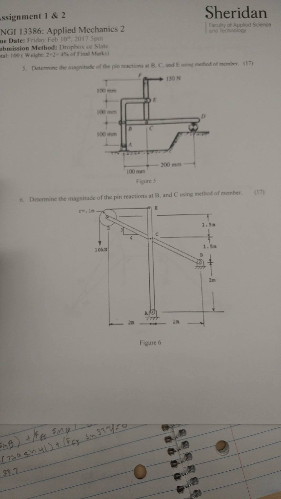 Solved Determine The Magnitude Of The Pin Reactions At B