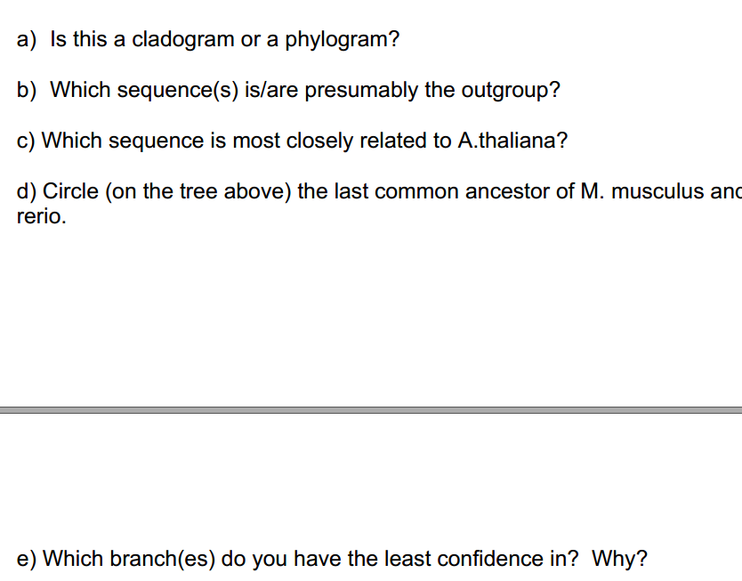 Solved Consider the following phylogenetic tree: a) Is this | Chegg.com Solved Consider the following phylogenetic tree: a) Is this | Chegg.com