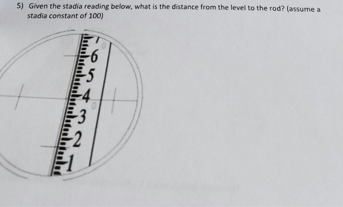 Given the stadia reading below, what is the distance | Chegg.com