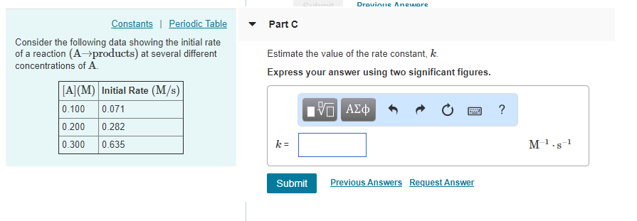Solved Constants| Periodic Table Part C Consider the | Chegg.com