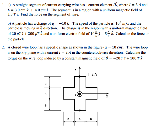 Solved a) A straight segment of current carrying wire has a | Chegg.com