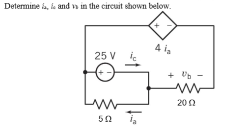 Solved Determine a, ie and v in the circuit shown below. 4 i | Chegg.com