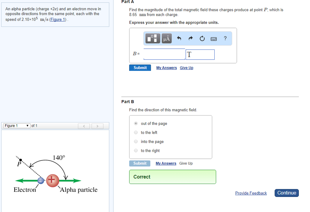Solved Part A An alpha particle (charge +2e) and an electron | Chegg.com