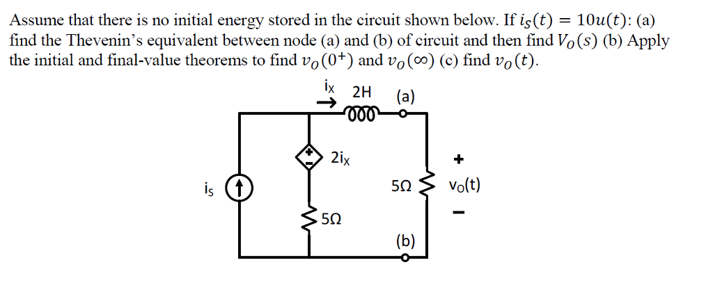 Solved Assume that there is no initial energy stored in the | Chegg.com
