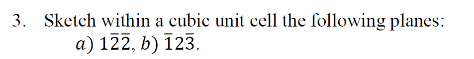 Solved 3. Sketch within a cubic unit cell the following | Chegg.com