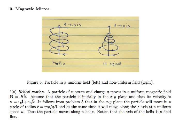 Solved Helical motion. A particle of mass m and charge q | Chegg.com