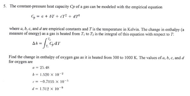 Solved The constant-pressure heat capacity Cp of a gas can | Chegg.com