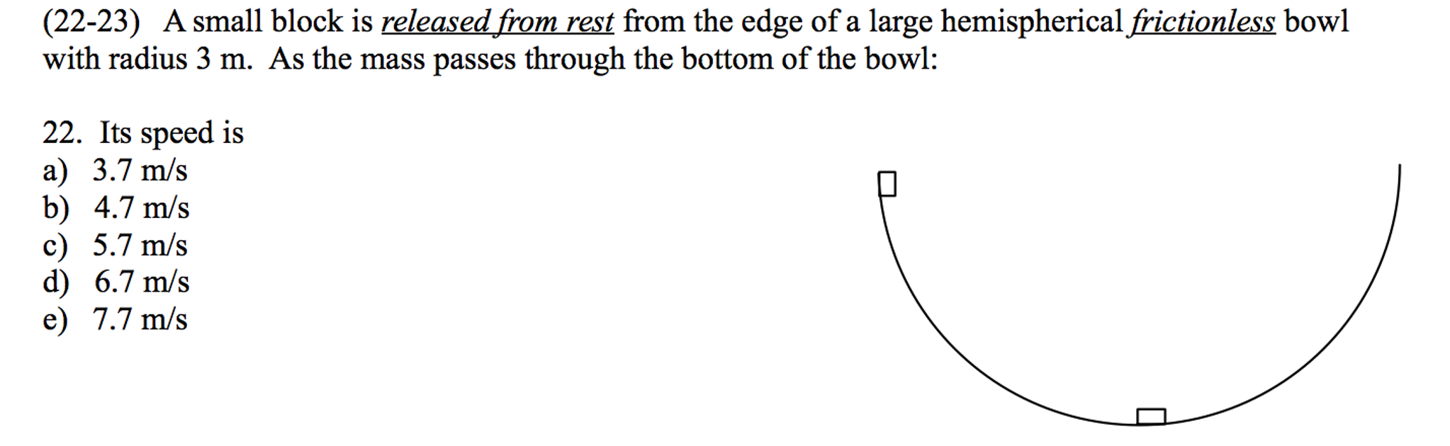 Solved A small block is released from rest from the edge of | Chegg.com