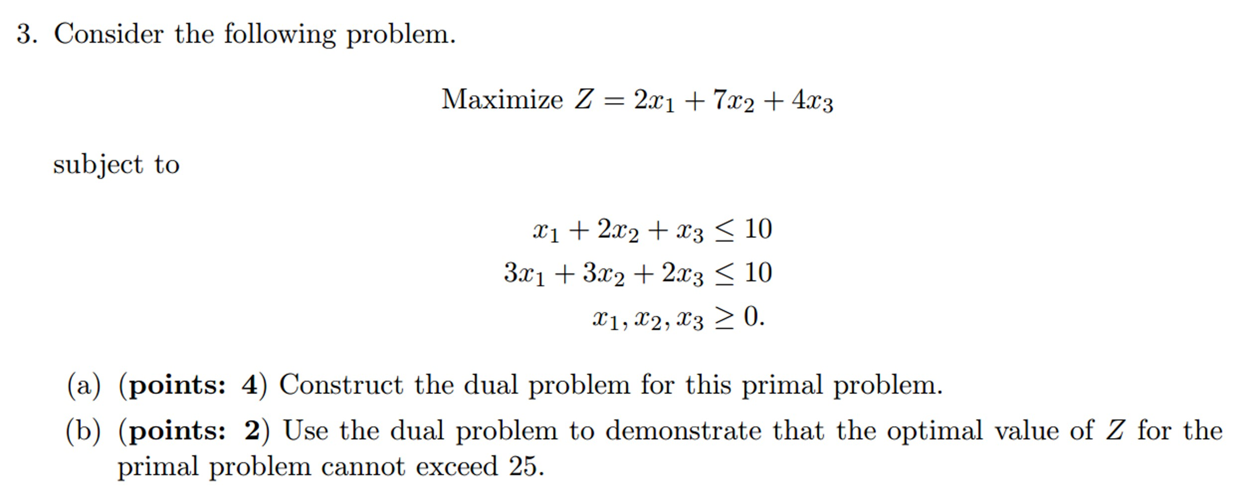 Solved Consider the following problem. Maximize Z = 2x_1 + | Chegg.com