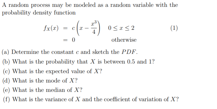 Solved A random process may be modeled as a random variable | Chegg.com