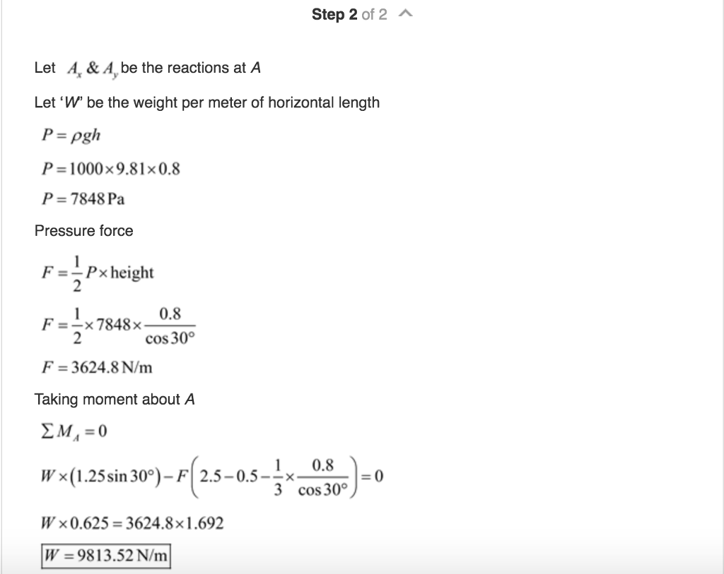 Solved In the equation to calculate pressure force, why is | Chegg.com