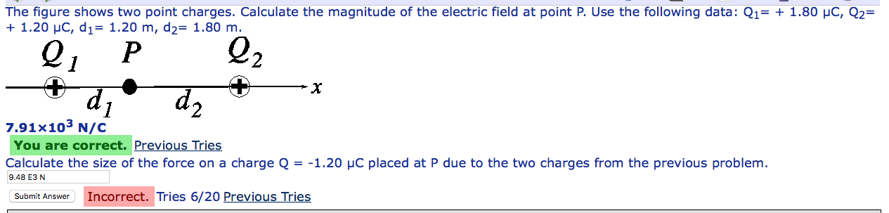 Solved The figure shows two point charges. Calculate | Chegg.com