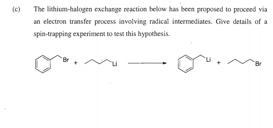 Solved (c) The lithium-halogen exchange reaction below has | Chegg.com