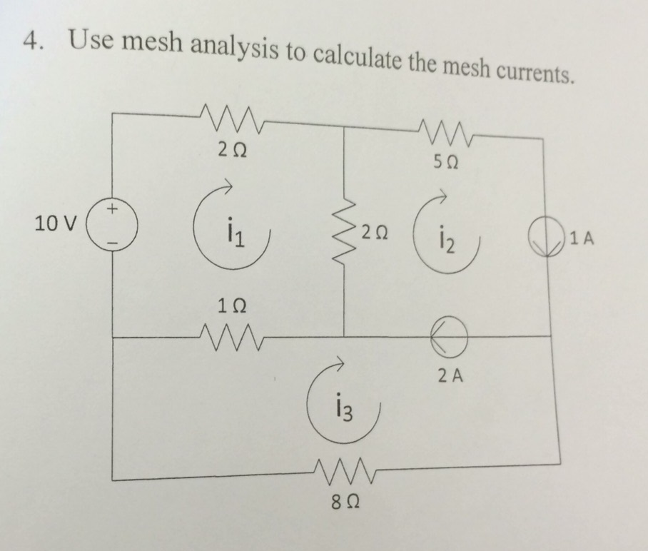 Solved Use mesh analysis to calculate the mesh currents. | Chegg.com