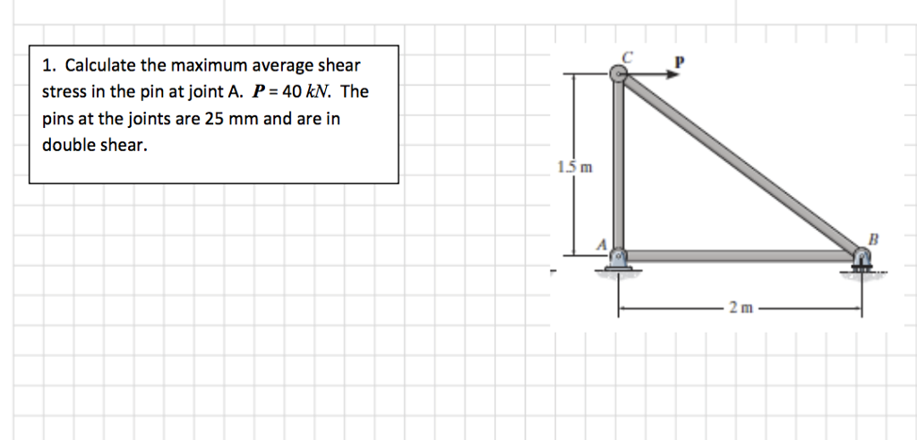 Solved 1. Calculate the maximum average shear stress in the | Chegg.com