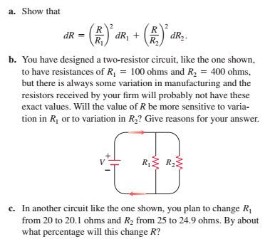 Solved Variation in electrical resistance The resistance R | Chegg.com