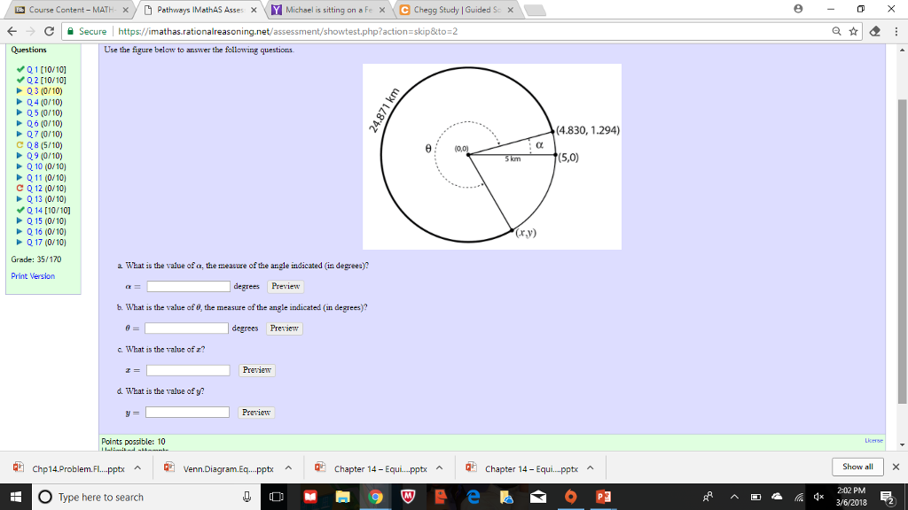 Solved Course Content-MATH 9 Path eys IMathAS Asse: M | Chegg.com