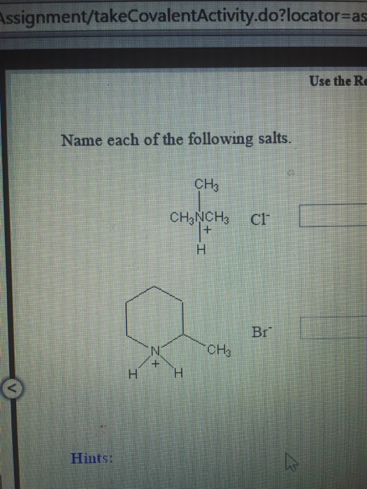 Solved Name each of the following salts. | Chegg.com