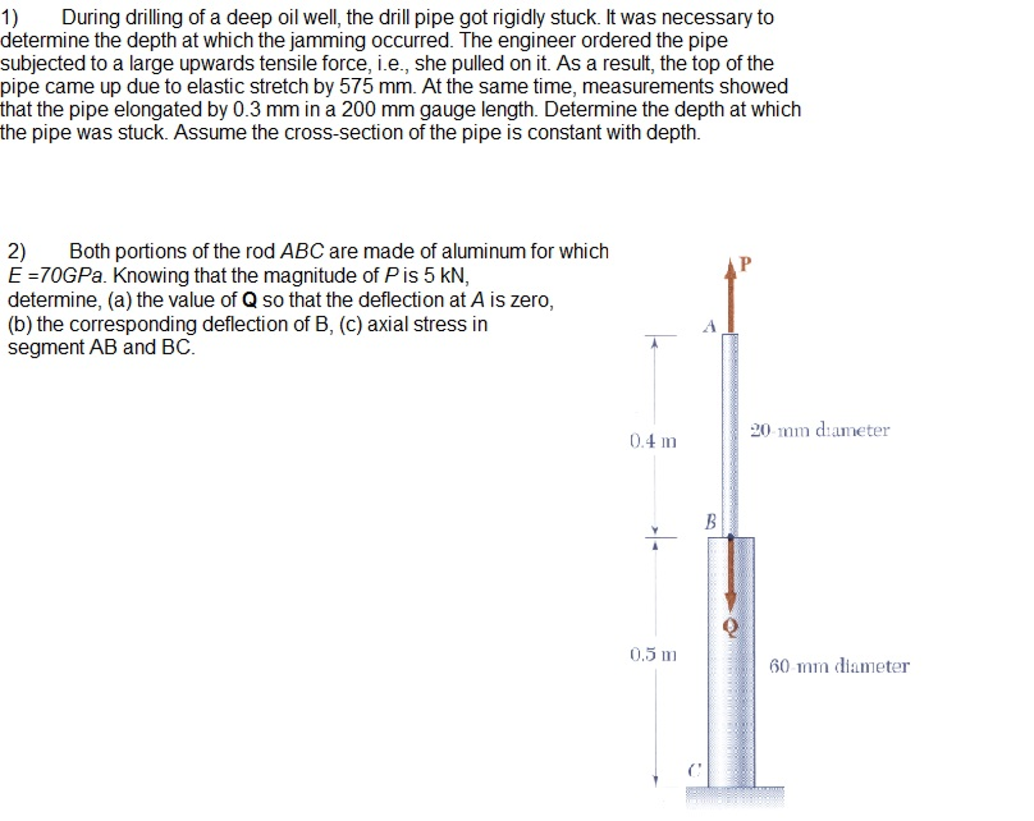 Solved During drilling of a deep oil well, the drill pipe | Chegg.com