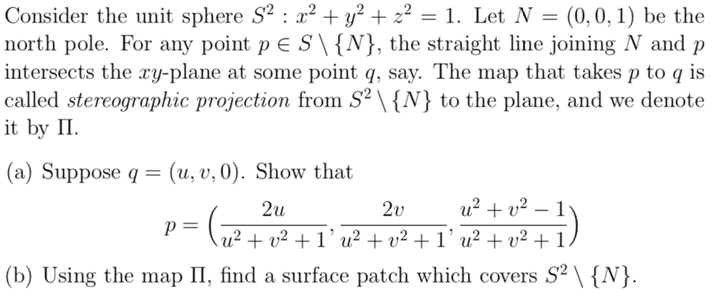 Solved Consider the unit sphere S2 : x2 +y2+ z2-1. Let | Chegg.com