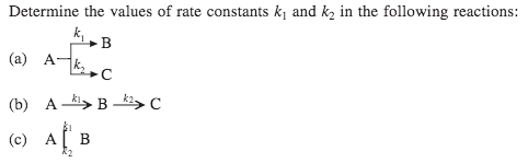 Solved Determine the values of rate constants k_1 and k_2 in | Chegg.com